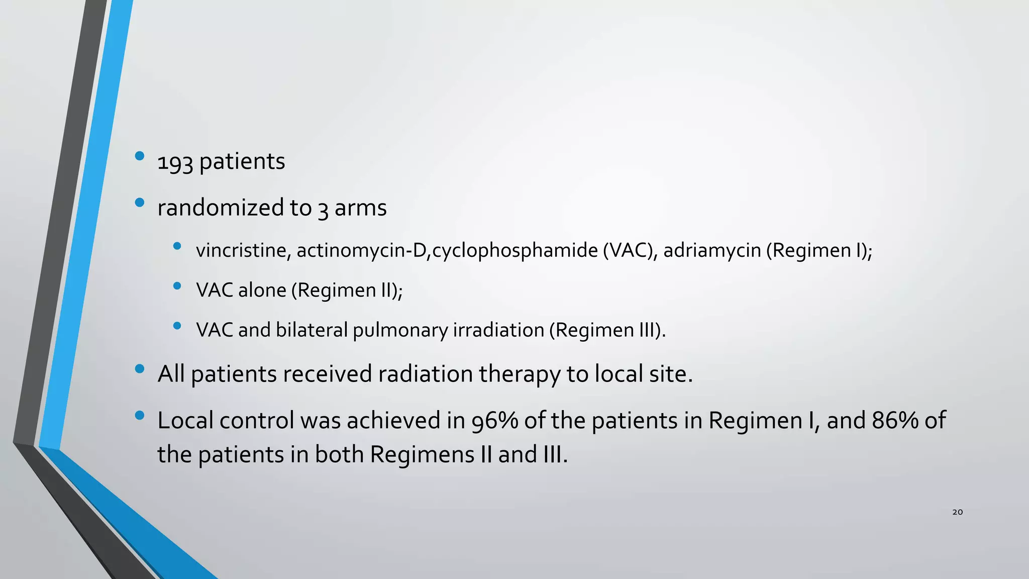 Ewings sarcoma management Chemotherapy trials | PPTX