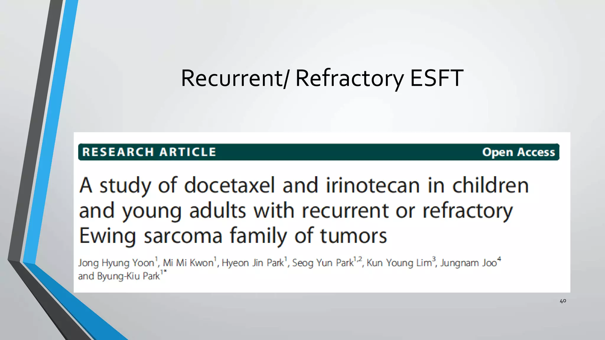 Ewings sarcoma management Chemotherapy trials | PPTX