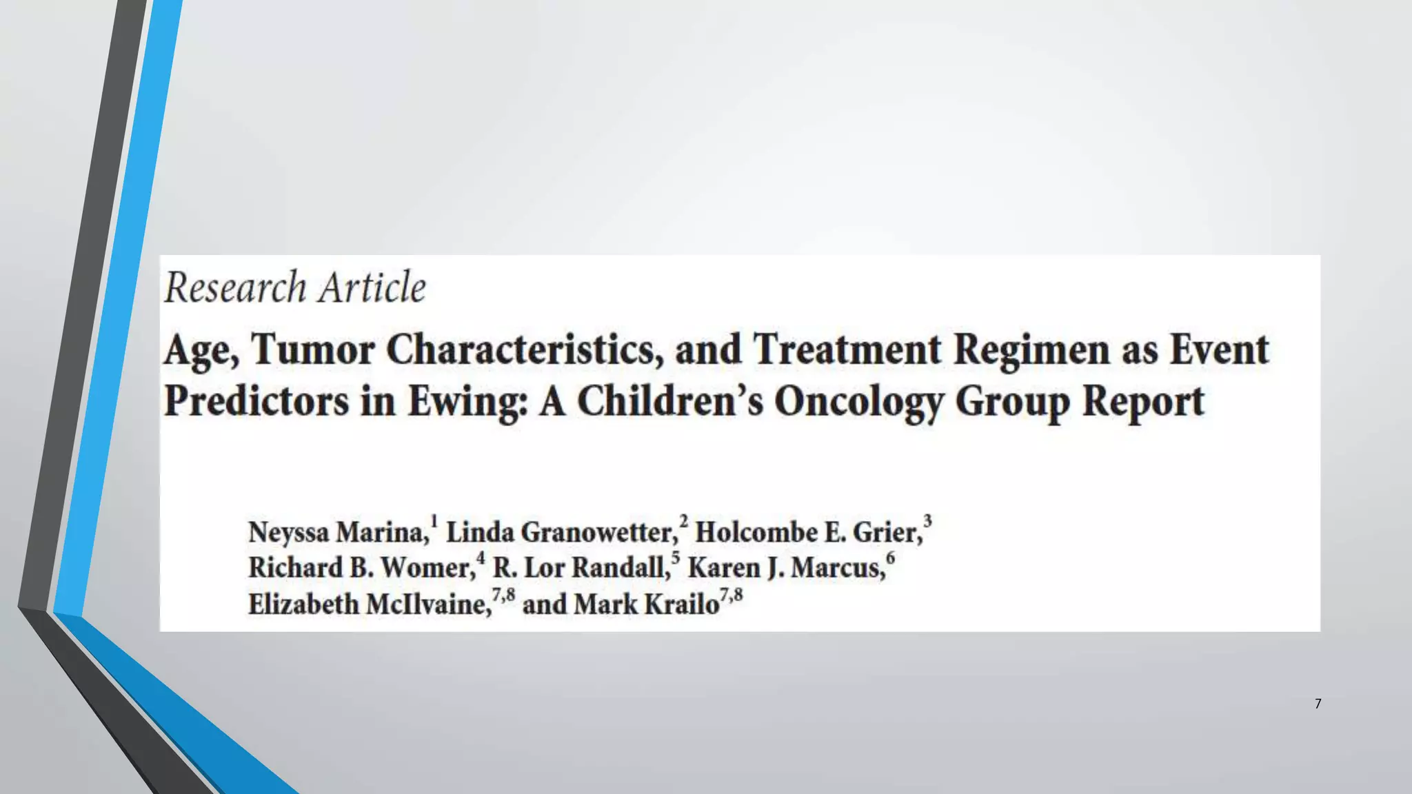 Ewings sarcoma management Chemotherapy trials | PPTX