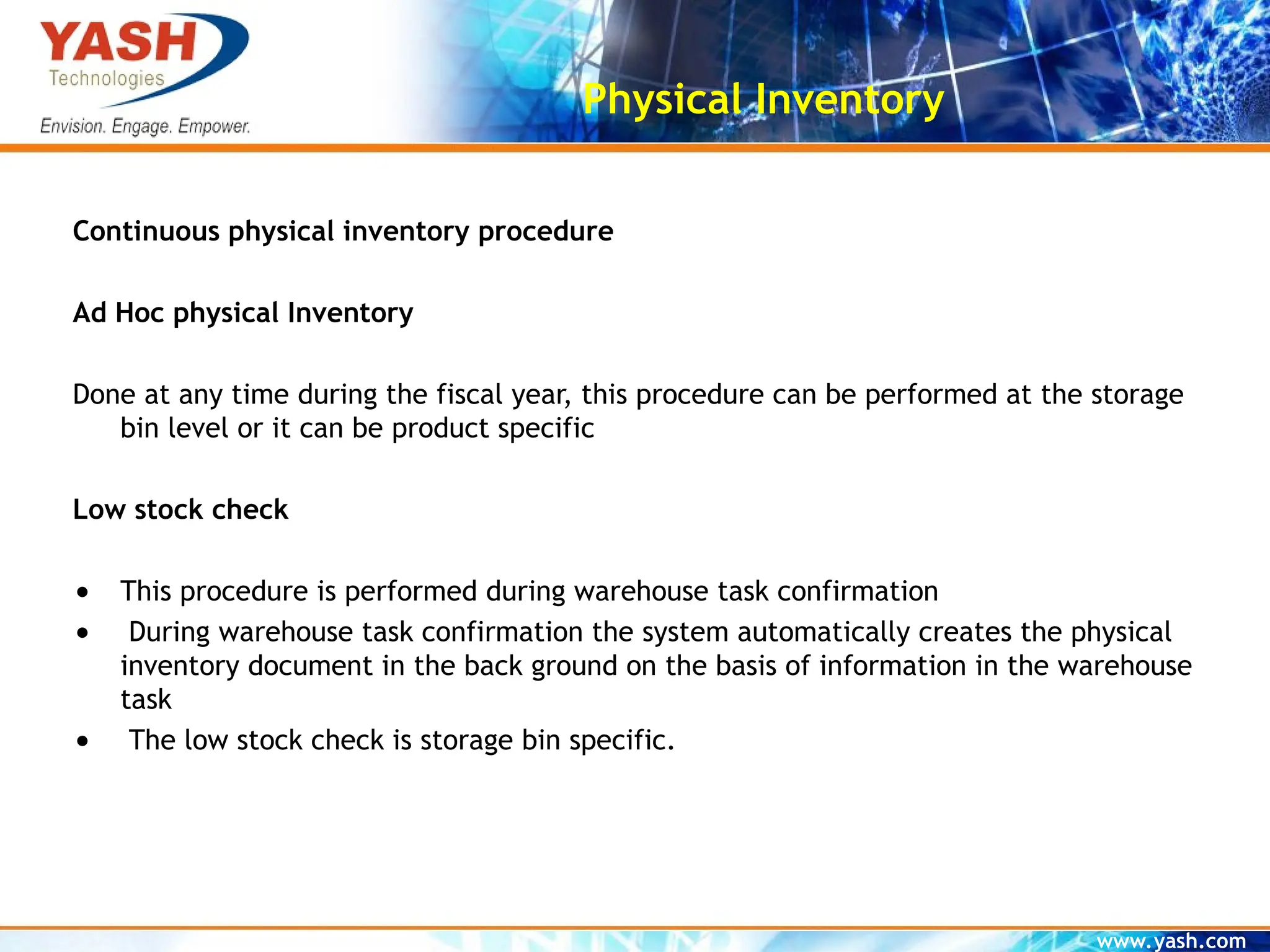 EWM Physical Inventory processing cycle | PPT