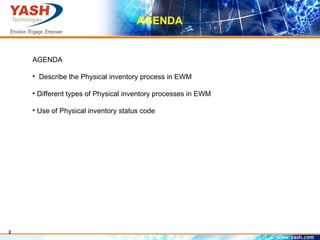 EWM Physical Inventory processing cycle | PPT