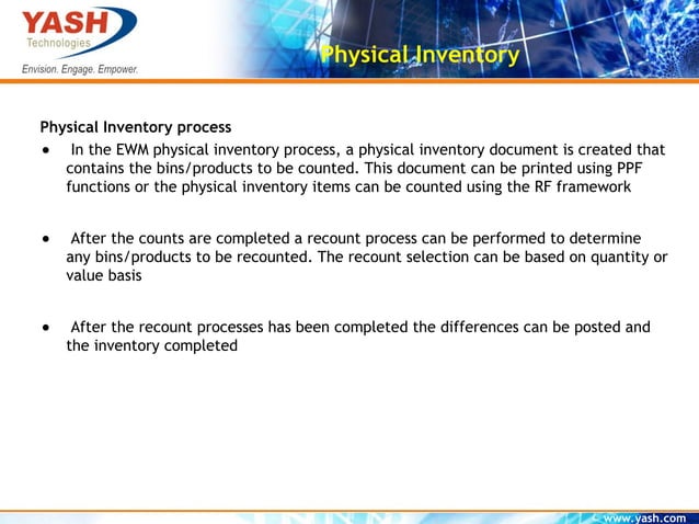 EWM Physical Inventory processing cycle | PPT