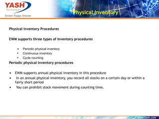 EWM Physical Inventory processing cycle | PPT