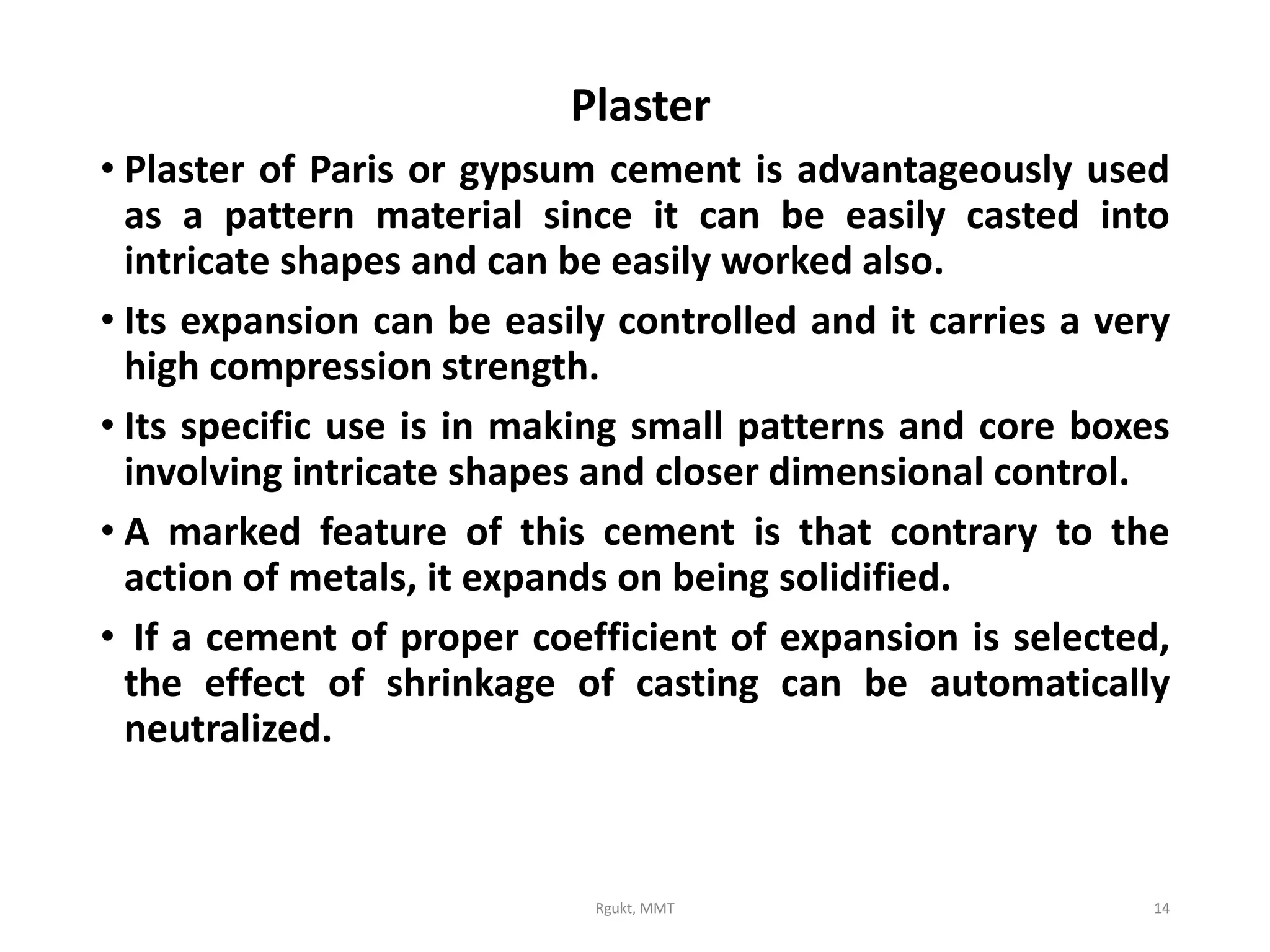 casting- Pattern types, pattern materials | PPTX
