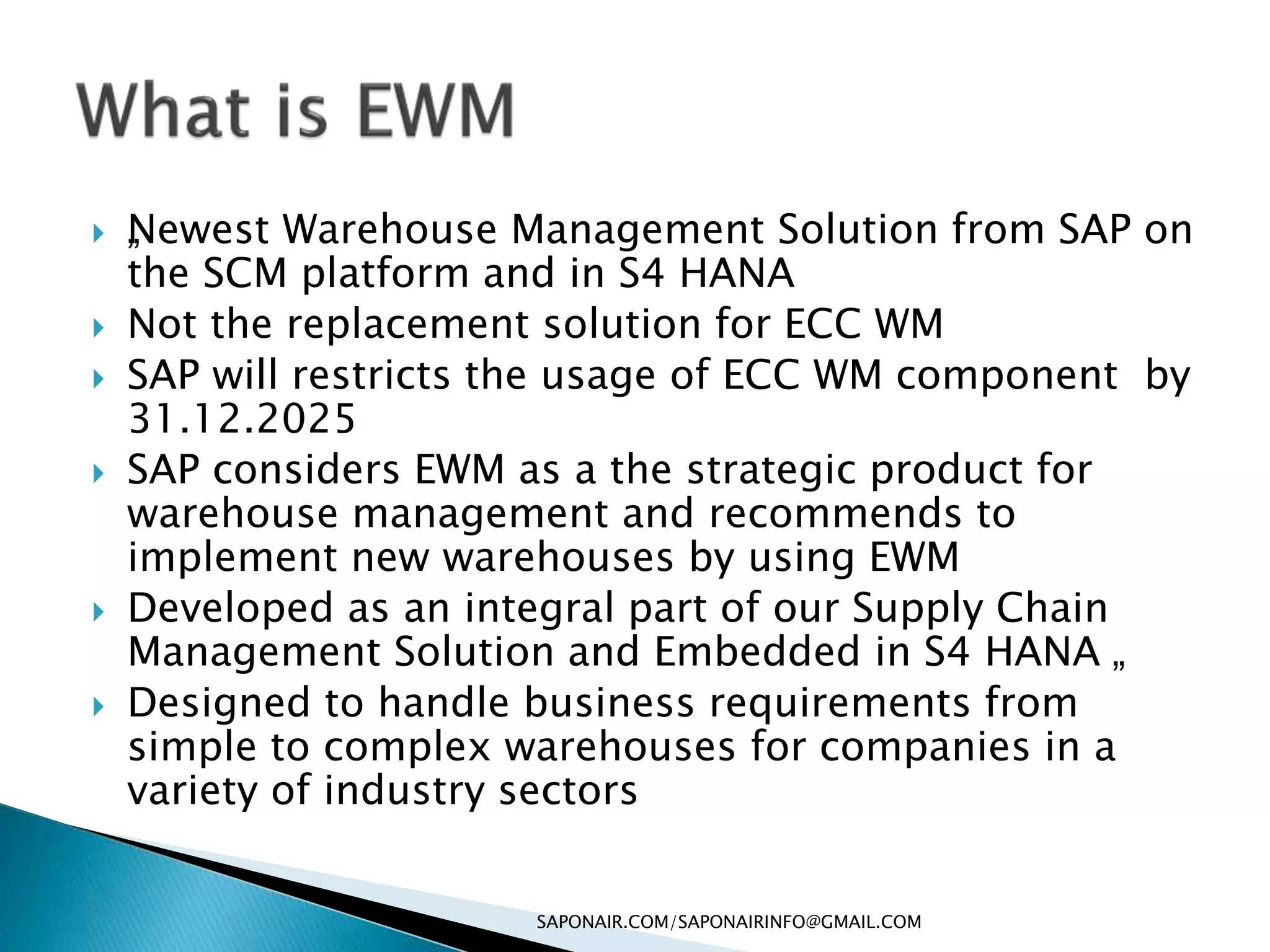 SAP EWM TRAINING | PPTX