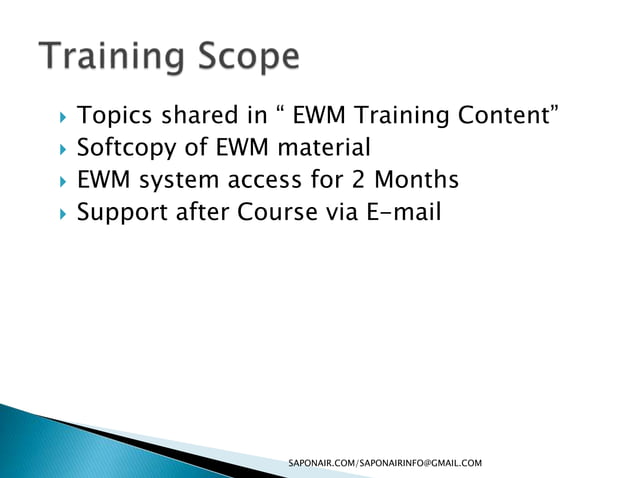 SAP EWM TRAINING | PPTX