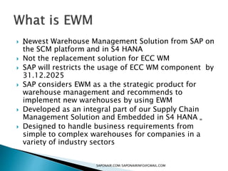 SAP EWM TRAINING | PPTX