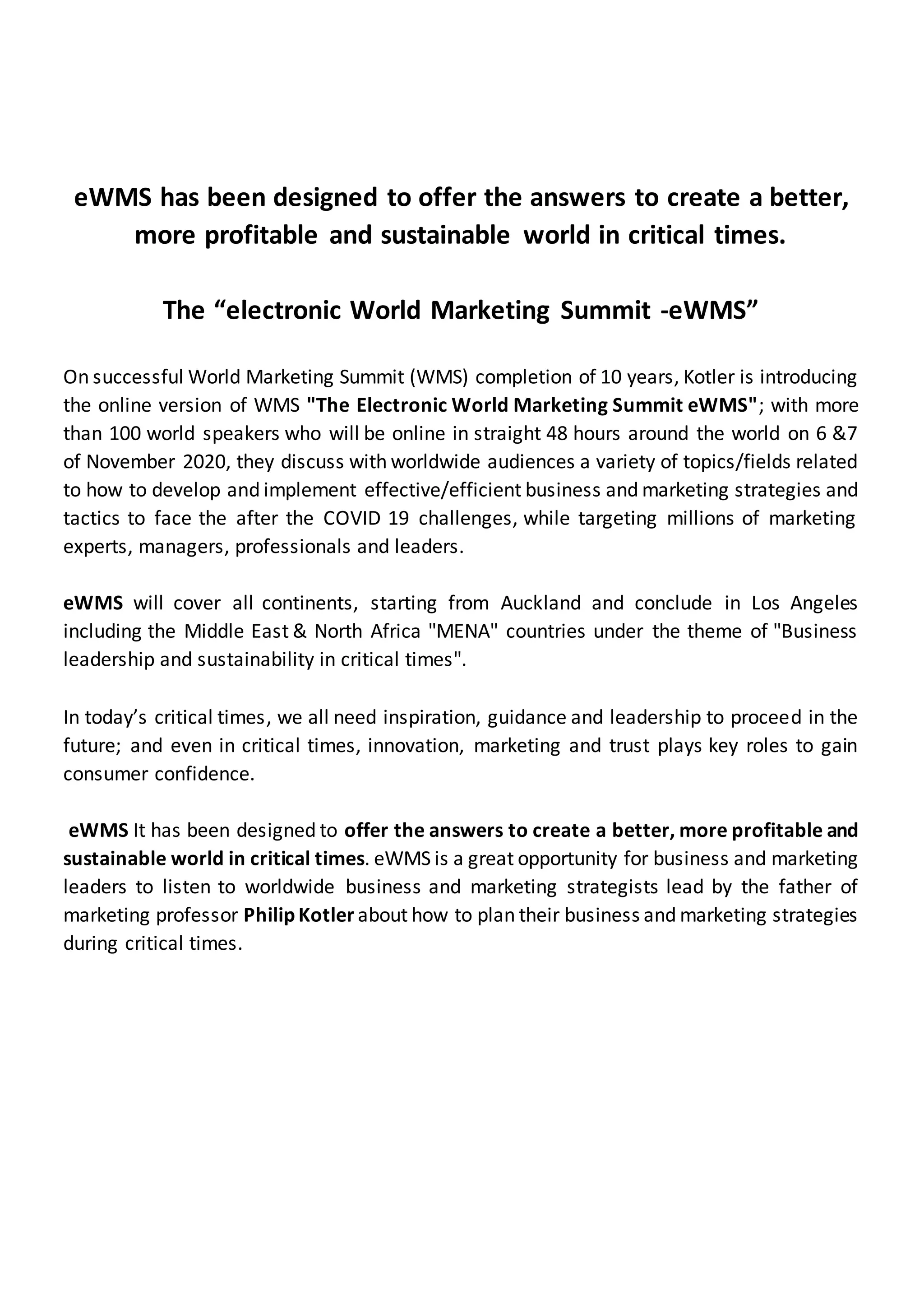 World Marketing Summit | DOCX