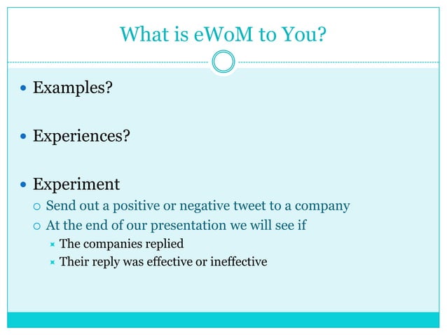 Bus450 eWoM Presentation (2012-1) | PPTX | Advertising Industry ...