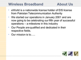Eworld Wireless Broadband | PPT