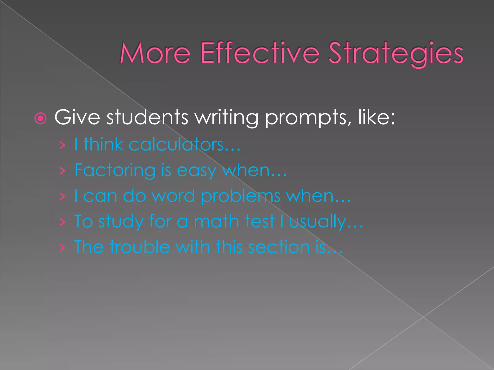 Writing In The Mathematics Classroom | PPT