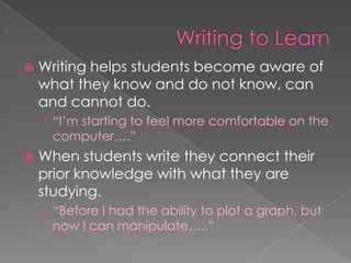 Writing In The Mathematics Classroom | PPT