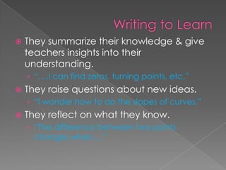 Writing In The Mathematics Classroom | PPT