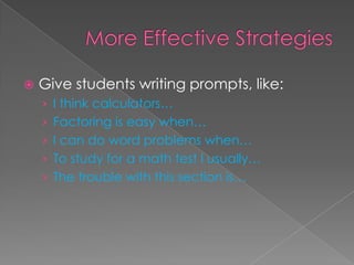 Writing In The Mathematics Classroom | PPT