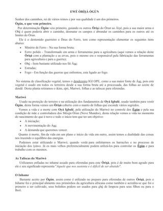 Ewé òrìsà ògún Rafael Simas | PDF