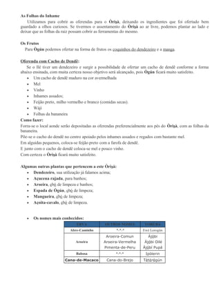 Ewé òrìsà ògún Rafael Simas | PDF