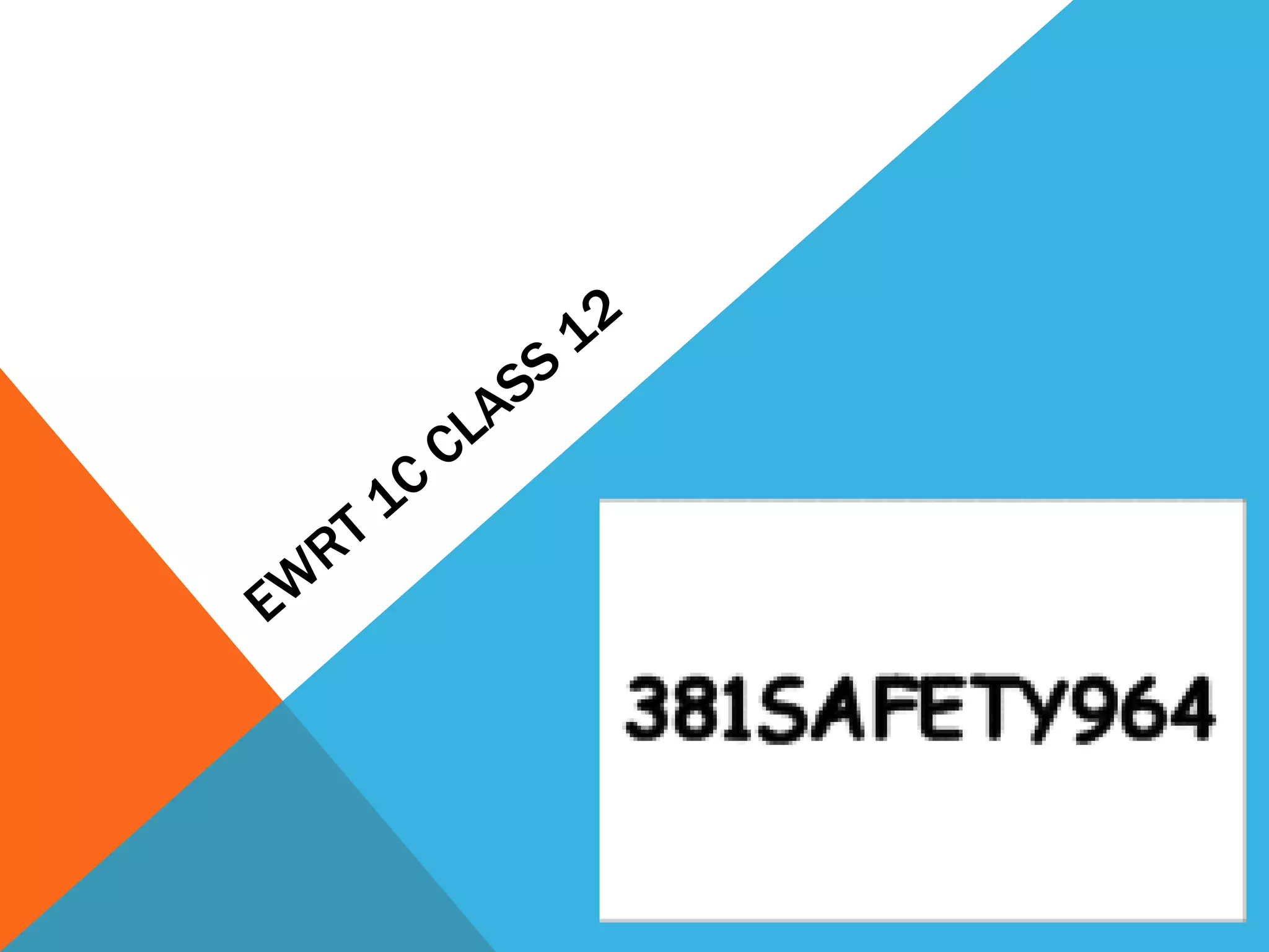 Ewrt 1 c class 12 | PPTX