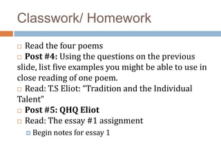 Ewrt 1 c class 5h | PPTX | Poetry | Books and Literature