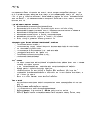Ewrt 1 c essay 1 | PDF