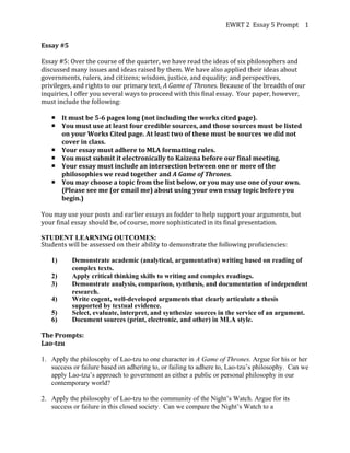 Ewrt 2 essay #5 | PDF