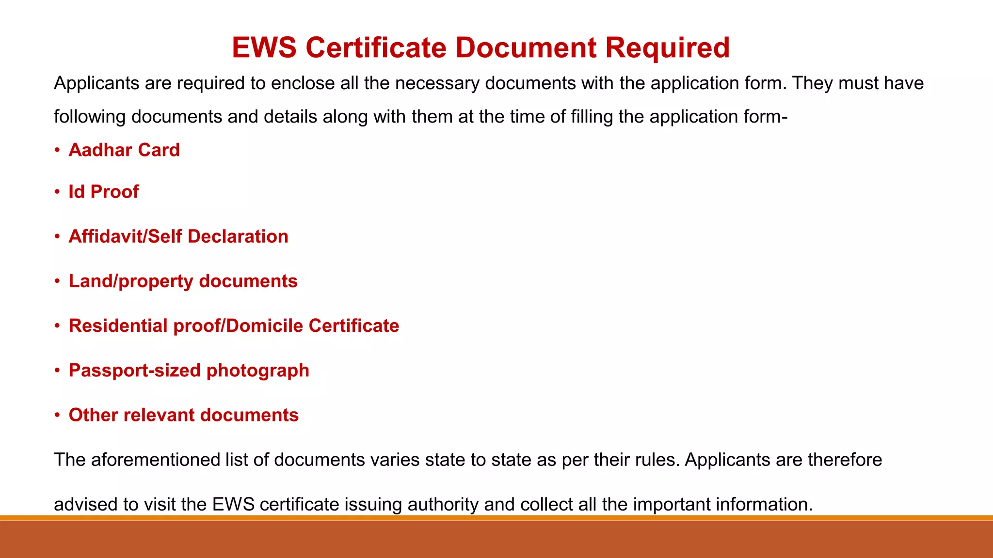 EWS certificate application | PDF