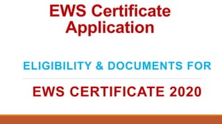 EWS certificate application | PDF