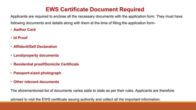 EWS certificate application | PPT