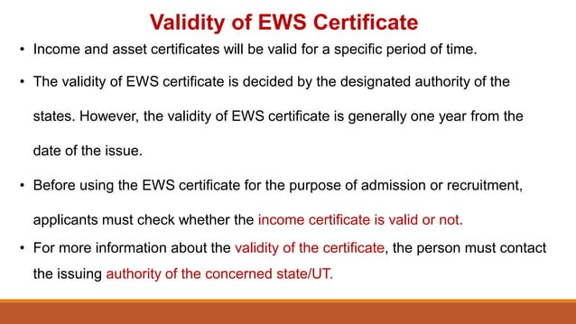 EWS certificate application | PPT