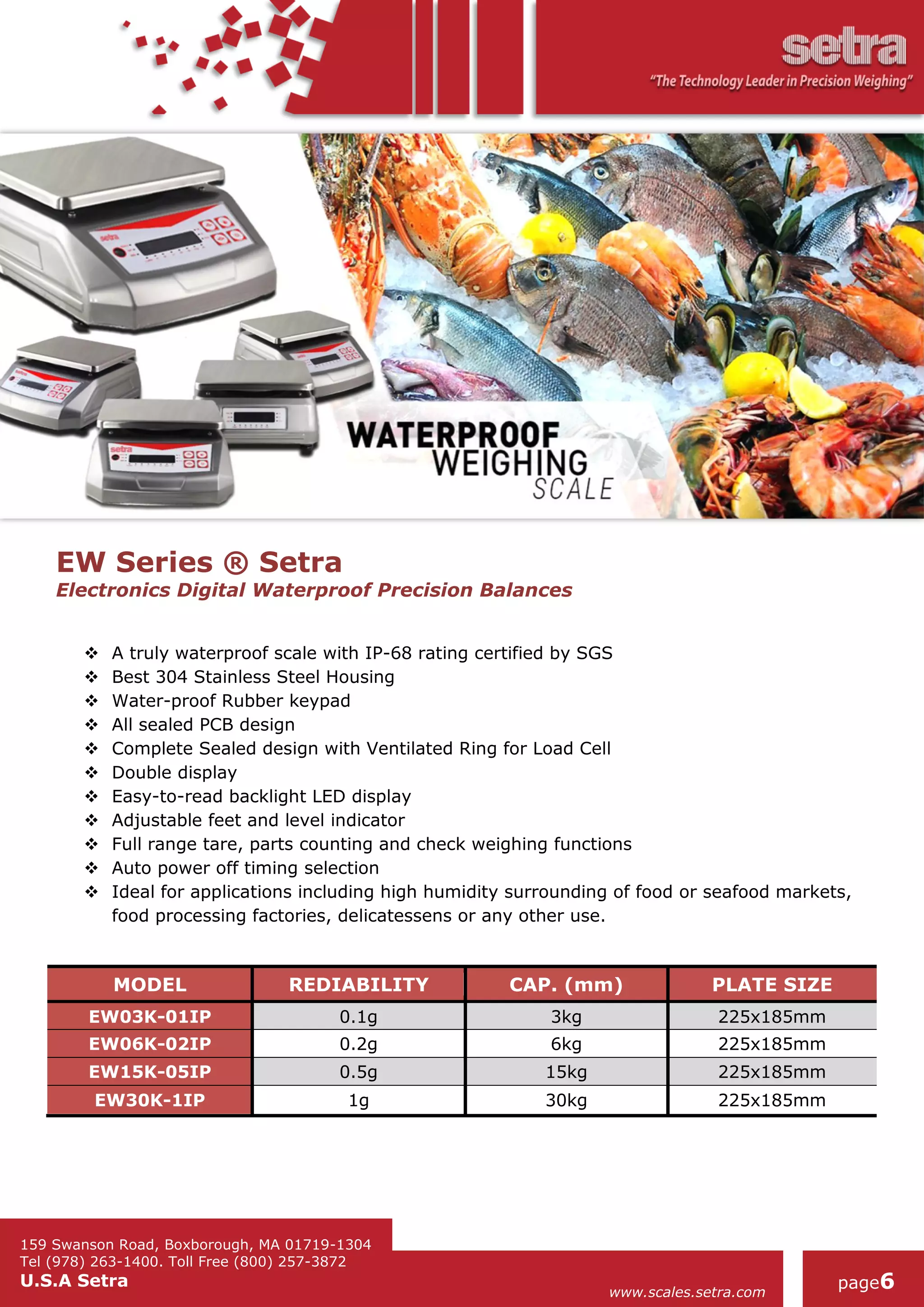 Ew series ® setra waterproof weighing scale | PDF