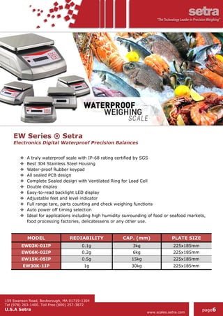 Ew series ® setra waterproof weighing scale | PDF