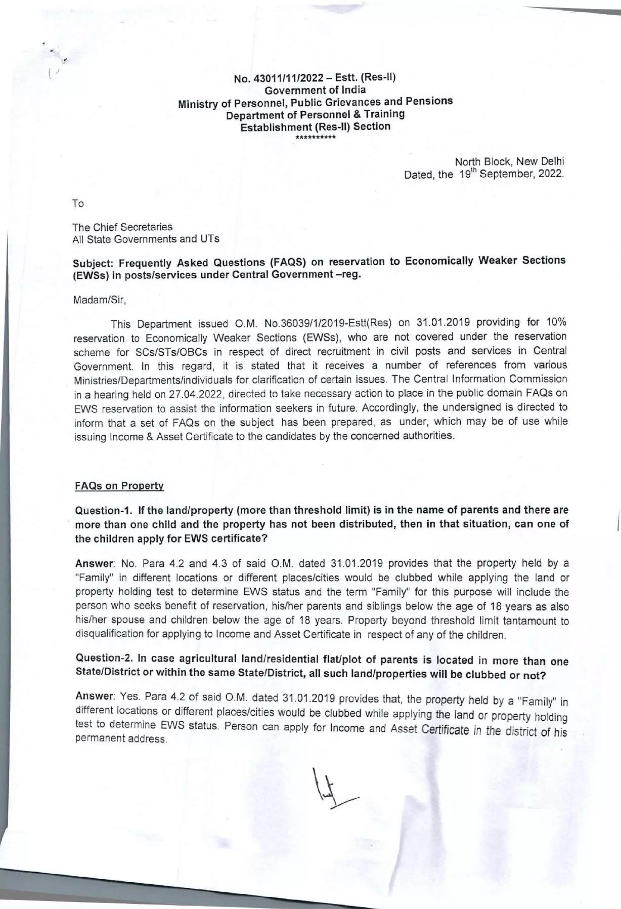 Economically Weaker Sections(EWS) | PDF