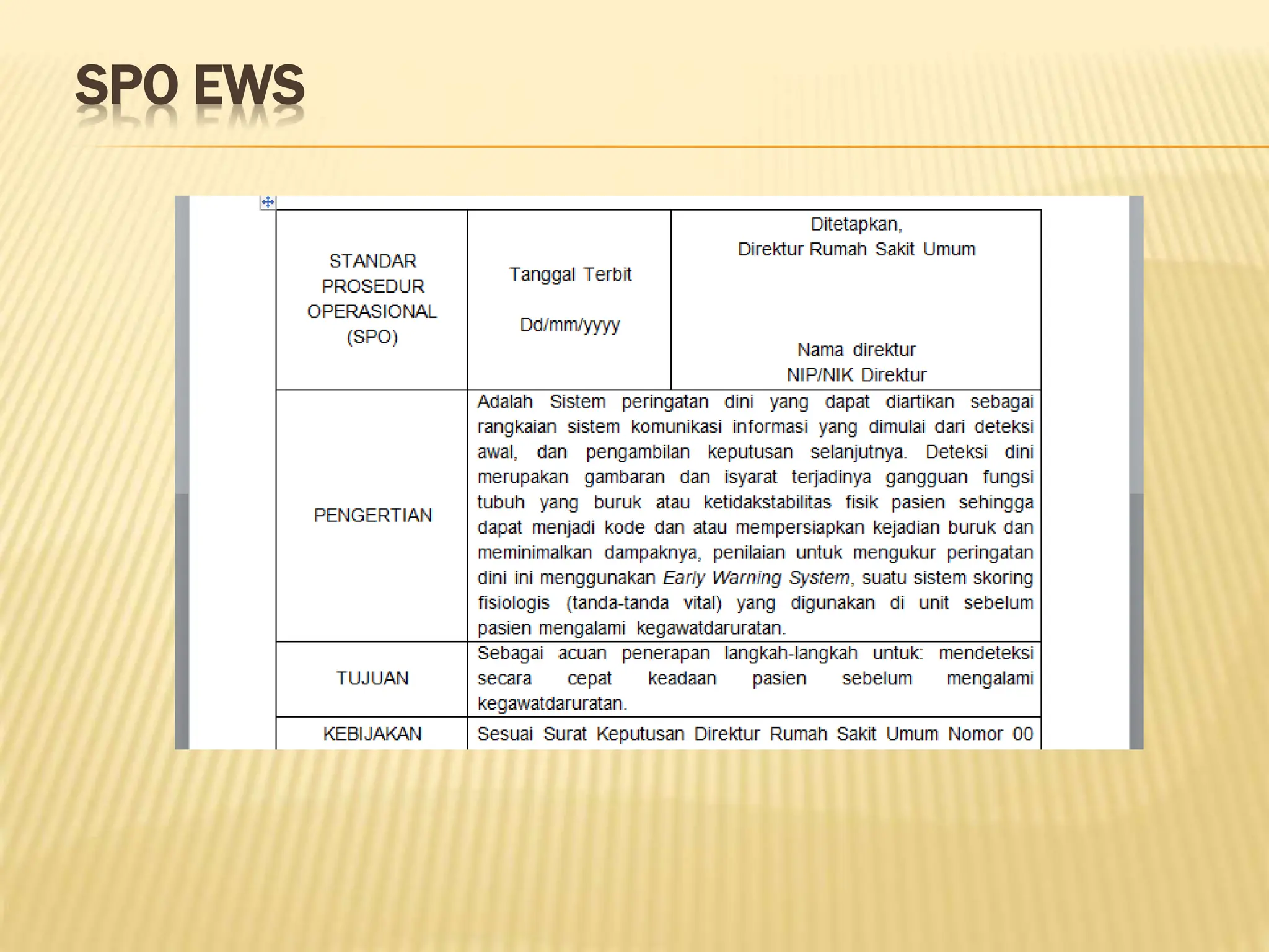 EWS PPT stase gawat darurat kelompok 4 keperawatan | PPTX
