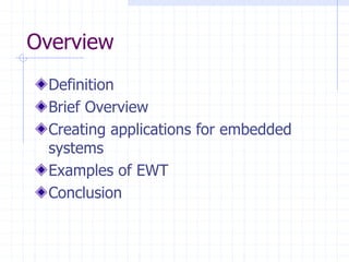 Embedded Web Technology - Seminar Topic Report.ppt