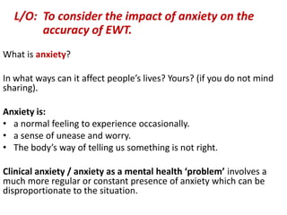 Ewt anxiety | PPT