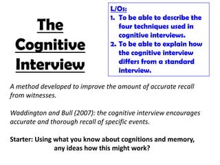 Ewt the cognitive interview | PPTX