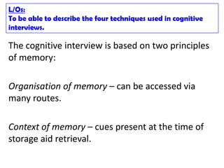 Ewt the cognitive interview | PPTX