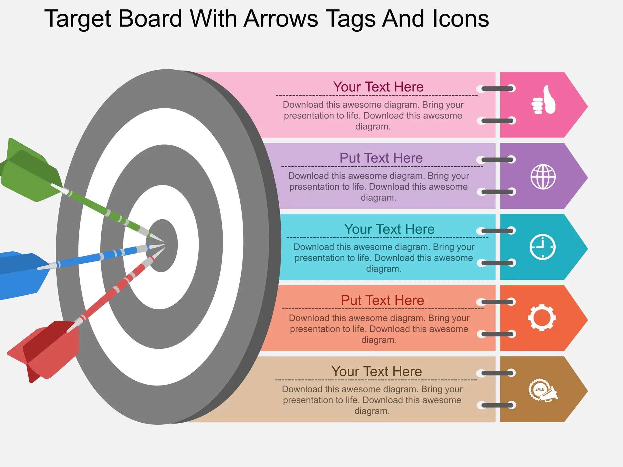 ew_target_board_with_arrows_tags_and_icons_flat_powerpoint_design ...