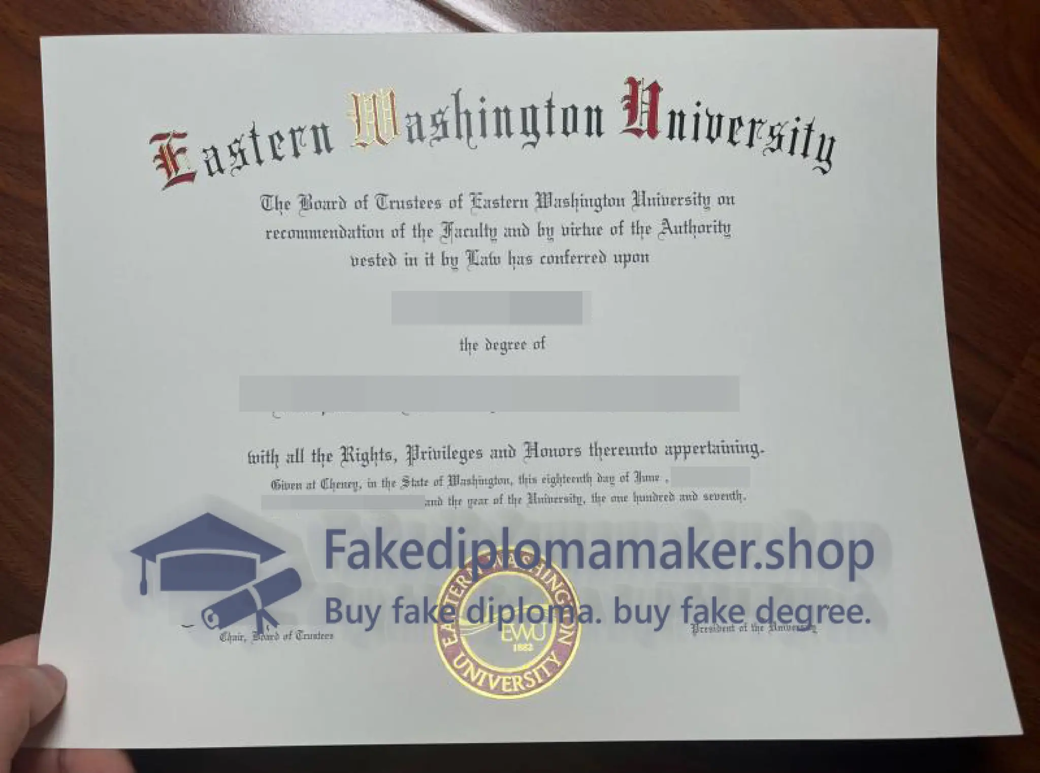 EWU diploma, Eastern Washington University degree | PPT