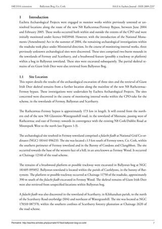 Archaeological Excavation Report 04 E1014 ext. Ballyoran Bog, n8rf | PDF