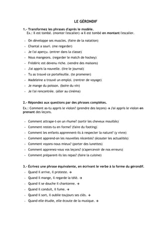 Ex.le gérondif | PDF