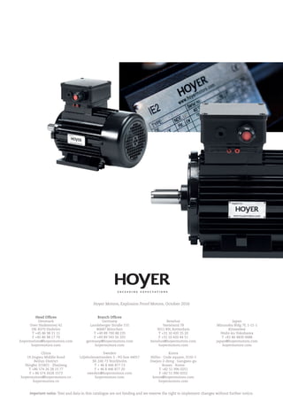 Двигатели взрывозащищенные серии AT Hoyer Motors | PDF