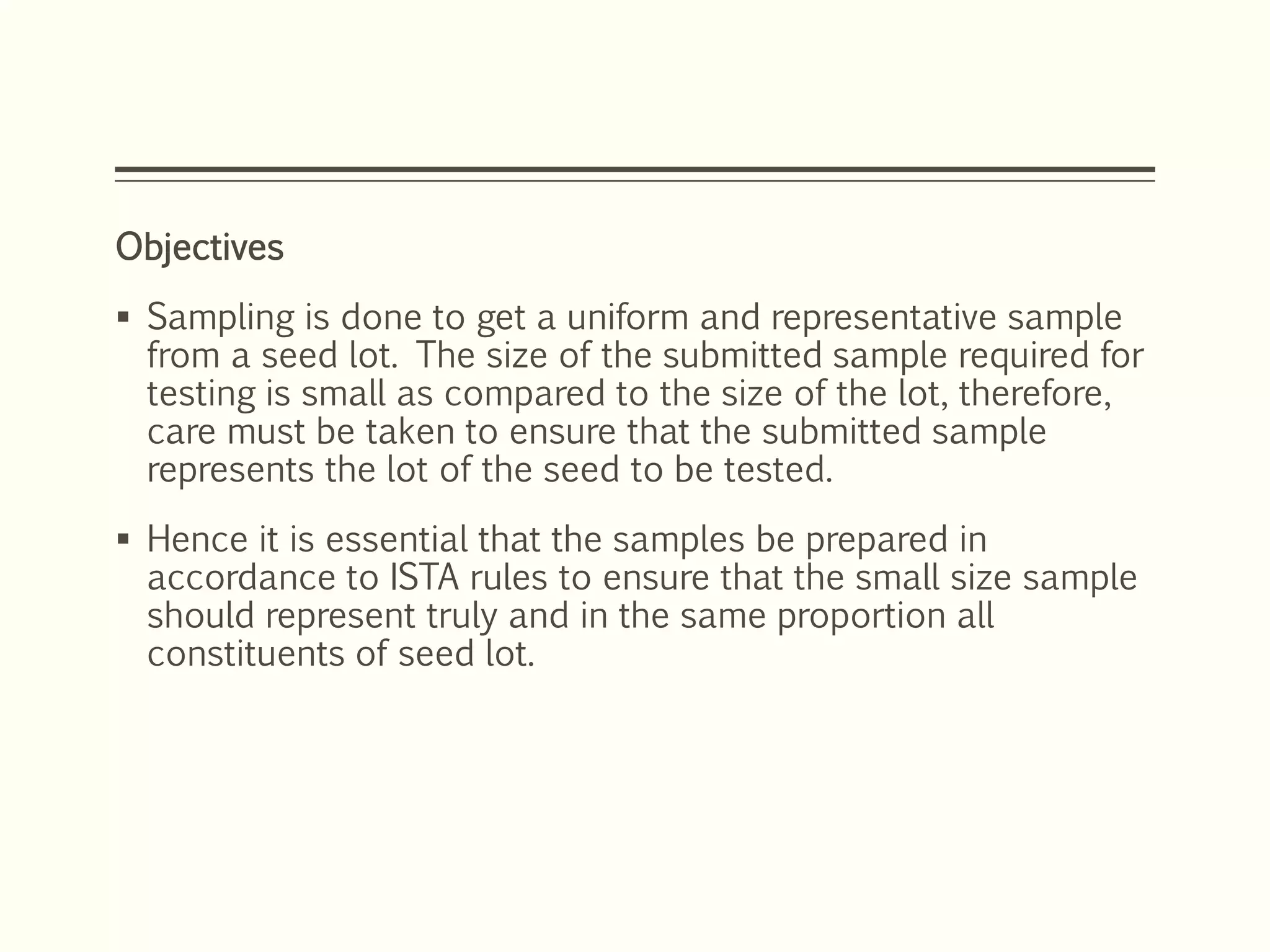 Seed sampling, mixing and dividing | PPTX