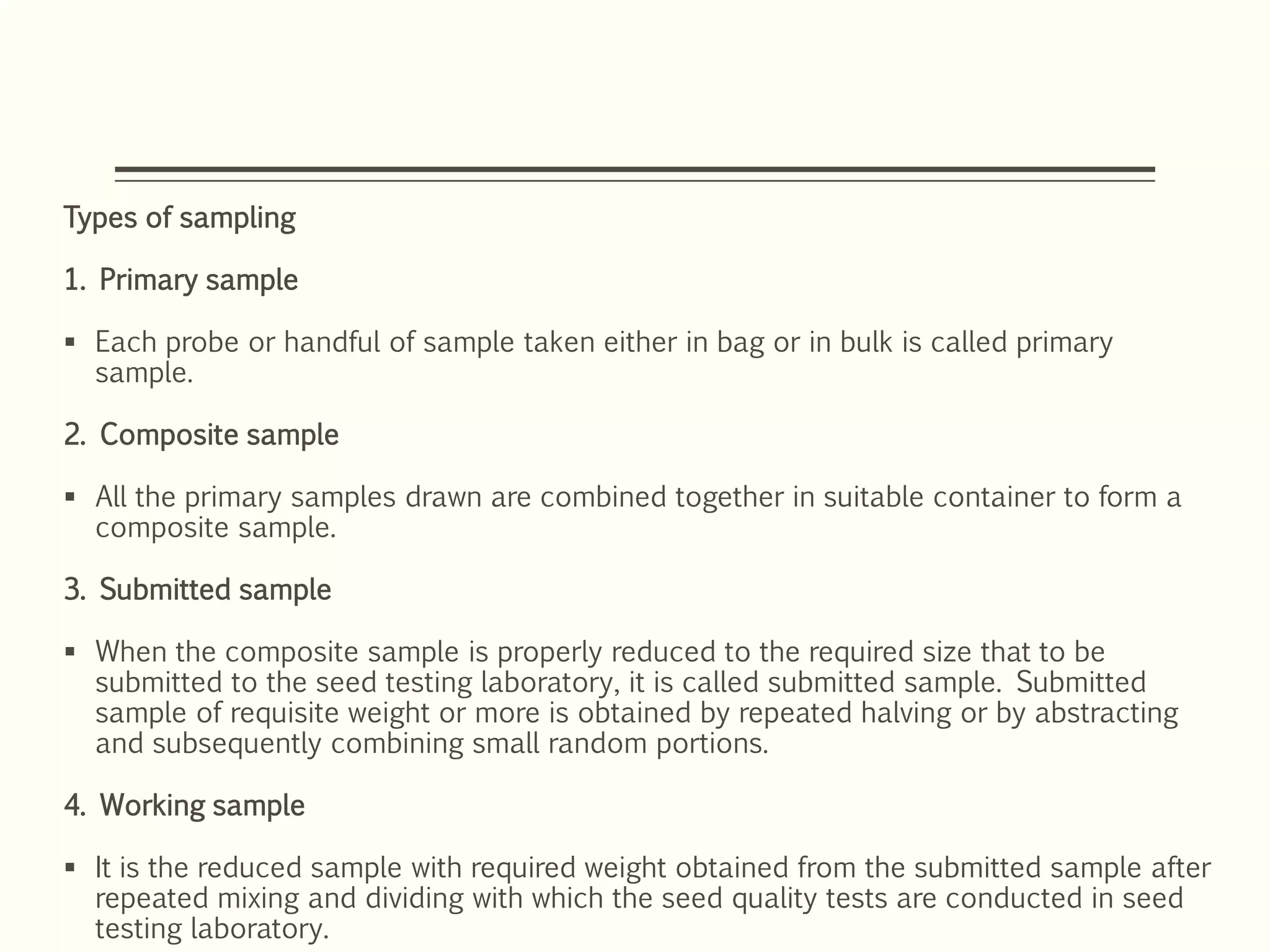 Seed sampling, mixing and dividing | PPTX