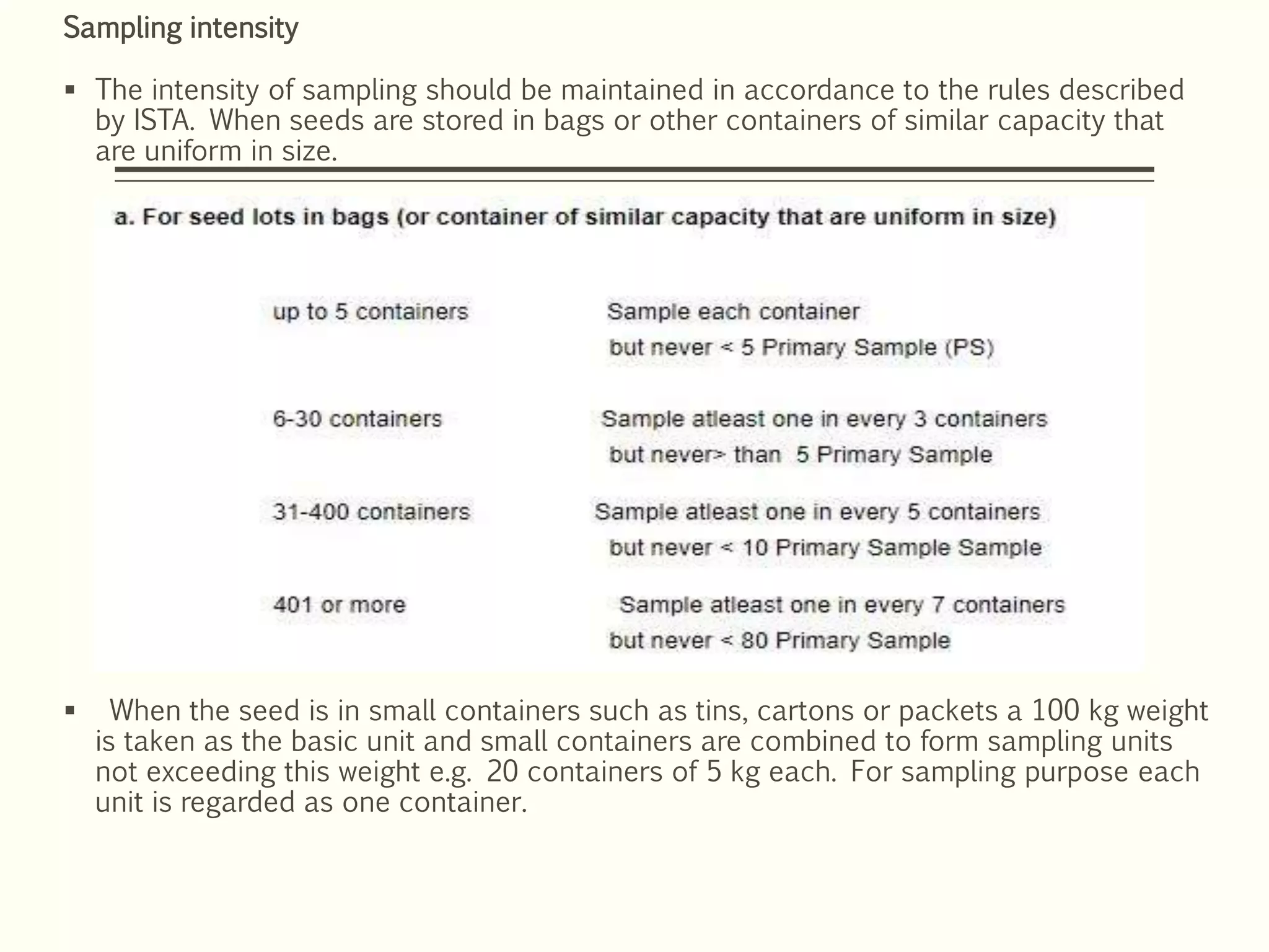 Seed sampling, mixing and dividing | PPTX