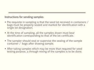 Seed sampling, mixing and dividing | PPTX
