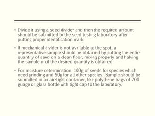 Seed sampling, mixing and dividing | PPTX