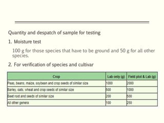 Seed sampling, mixing and dividing | PPTX