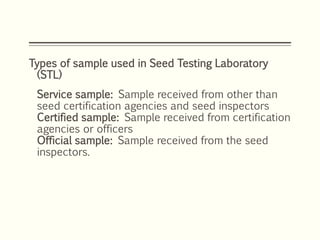 Seed sampling, mixing and dividing | PPTX