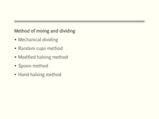 Seed sampling, mixing and dividing | PPTX
