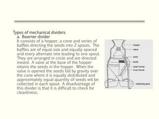 Seed sampling, mixing and dividing | PPTX